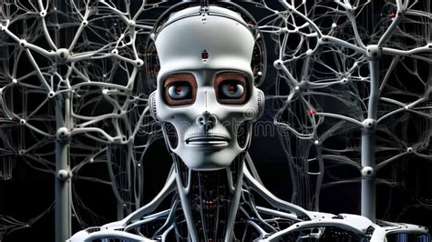 Futuristic Android Head Interface Stock Video Video Of Intricate