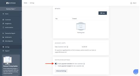 Customer Notification Configuration