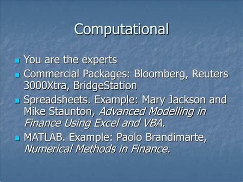Ppt Computational Finance Powerpoint Presentation Free Download Id 3400169
