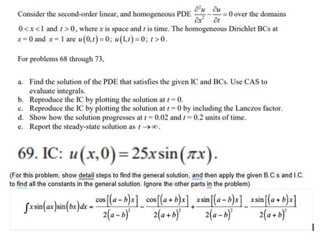 Solved Consider The Second Order Linear And Homogeneous Pde