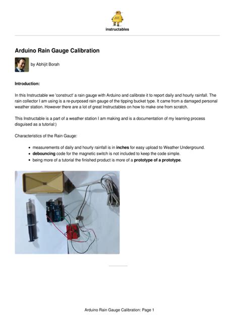 arduino rain gauge calibration pdf rain arduino