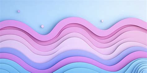 Abstract Pastel Wave Pattern Background Paper Cut Design Abstract