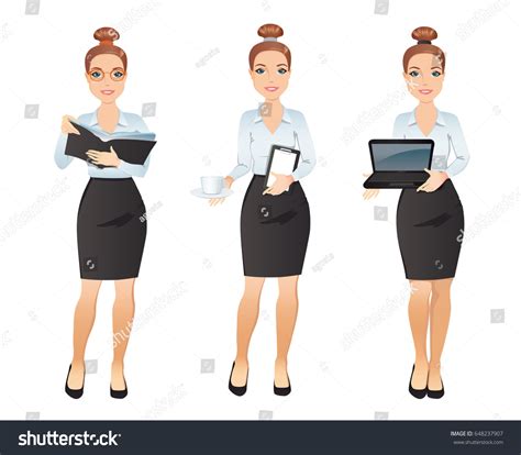 Set Professional Woman Assistant Dress Code Stock Vector Royalty Free 648237907 Shutterstock