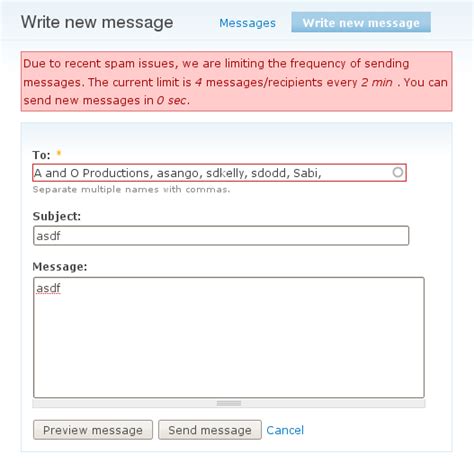 Private Message Limits