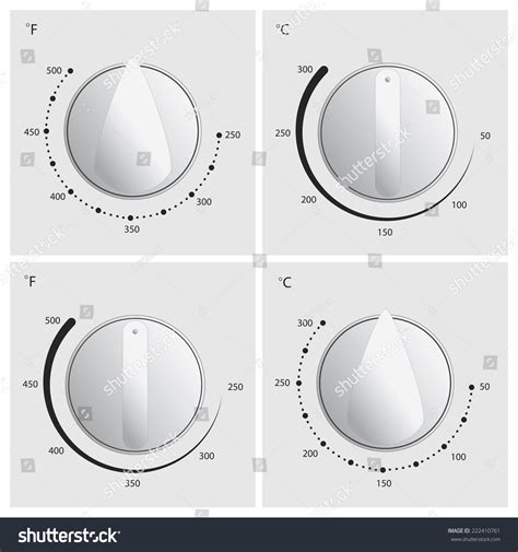 oven dial vector 4 different styles stock vector 222410761 shutterstock