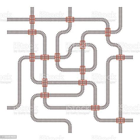 철도 트랙과 방송국을 설정 합니다 철도 지도 평면도 벡터 일러스트입니다 기차에 대한 스톡 벡터 아트 및 기타 이미지 기차