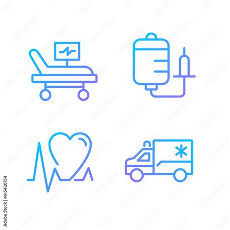 Emergency Procedures Pixel Perfect Gradient Linear Vector Icons Set