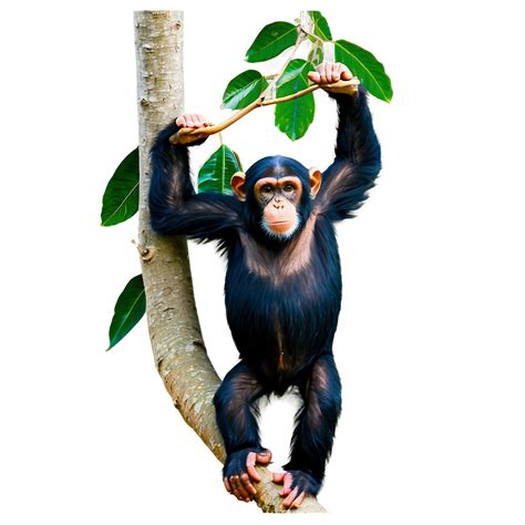 Download Chimpanzee On A Branch Png Let