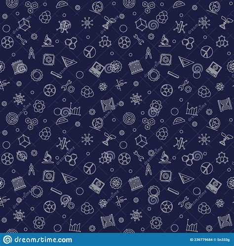 Stem Science Technology Engineering And Math Vector Seamless Pattern Stock Vector