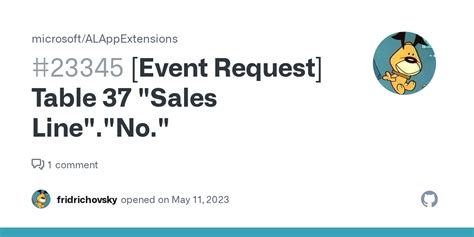 Event Request Table 37 Sales Lineno · Issue 23345 · Microsoft