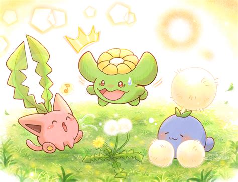 Hoppip Jumpluff And Skiploom Pokemon Drawn By Shurisyurigame