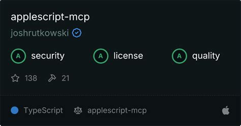 Github Joshrutkowskiapplescript Mcp A Macos Applescript Mcp Server