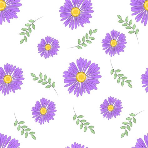 Premium Vector Seamless Pattern With Violet Flowers