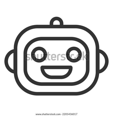 Smiling Robot Head Icon Illustration On Stock Vector Royalty Free 2205436017 Shutterstock