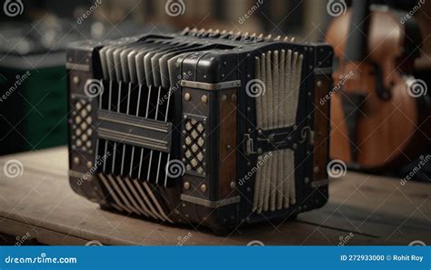 accordion on a table ai generative stock illustration illustration of