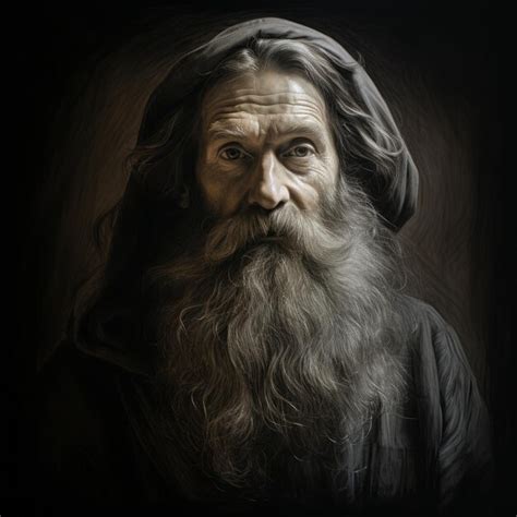 Premium Photo Digital Art Portrait Of An Old Man With A Long Beard