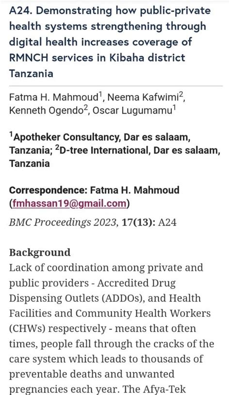 Khadija Fumbwe Posted On Linkedin