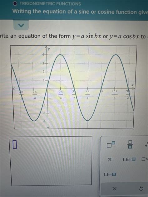 Solved Trigonometric Functions Writing The Equation Of A