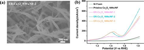 A SEM Image Of Pristine Co 3 O 4 NWs NF B Polarization Curves Of Download Scientific