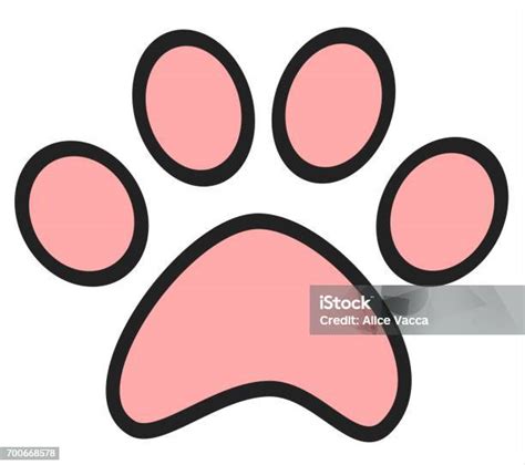 귀여운 블랙 화이트 핑크 발 아이콘 벡터 일러스트 레이 션 갈고리 발톱에 대한 스톡 벡터 아트 및 기타 이미지 갈고리 발톱 걷기 검은색 Istock