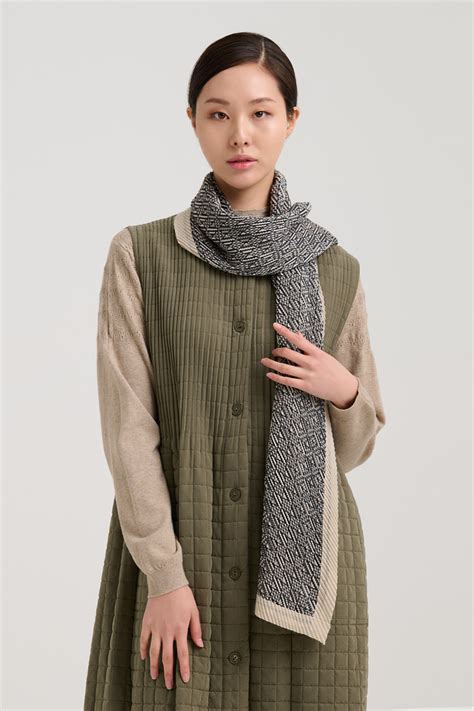 플리츠미 이중 체크패턴 스카프 위시버킷