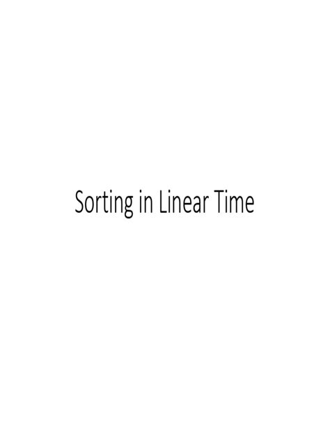 2100 2122 8 Sorting In Linear Time Pdf Applied Mathematics Theoretical Computer Science