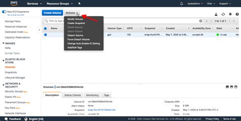 AWS Create A New EBS Volume