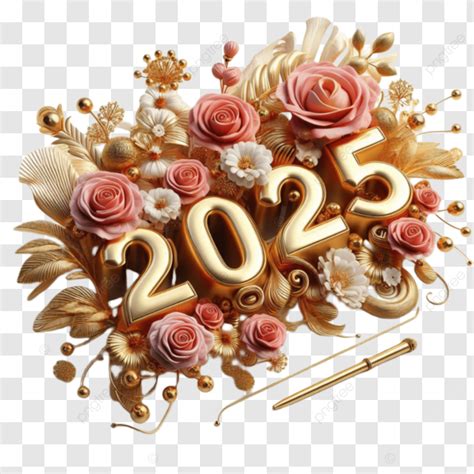 럭셔리 스타일 골든 2025 골드 새해 복 많이 받으세요 클립 아트 투명 배경 벡터 사치 새해 복 많이 받으세요 2025년 Png 일러스트 및 벡터 에 대한 무료