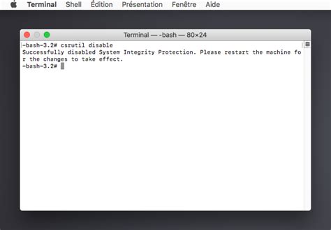 Désactiver SIP System Integrity Protection Intego Support