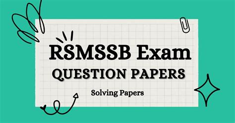 Rsmssb Previous Year Question Papers Download Pdf