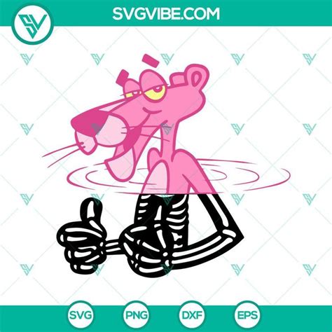 The Pink Panther Show Svg Files Pink Panther Skeleton Svg File Png Dxf