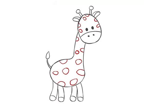 آموزش نقاشی زرافه بامزه و فانتزی تصویر مرحله به مرحله نقاشی