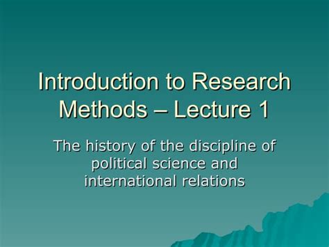 Introduction To Research Methods Lectureppt