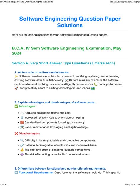 Software Engineering Question Paper Solutions Pdf Software Testing Reliability Engineering