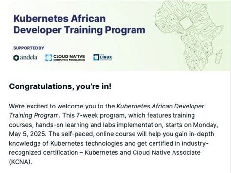 Kubernetes Kcna Cloudnative Andela Linuxfoundation Cncf Mutombo Jean Vincent