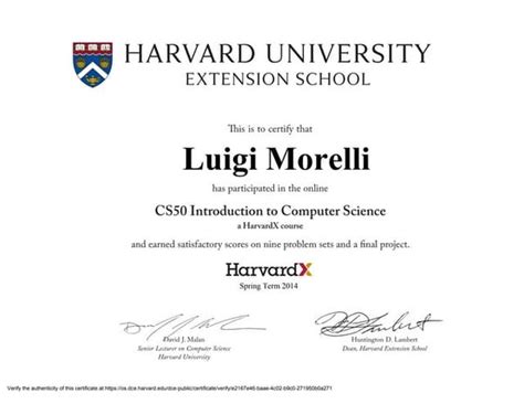 Harvardx Cs50 Certificate Edx