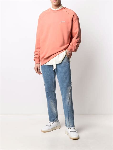 ader error 카풋 로고 자수 스웨트셔츠 핑크 farfetch kr