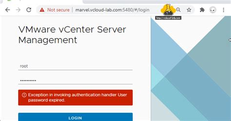 VMware VCenter Server Management Exception In Invoking Authentication Handler User Password