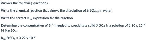 Solved Answer The Following Questions Write The Chemical