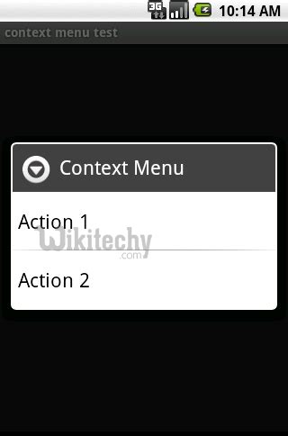 Android Tutorial Android Context Menu By 10 Microsoft Award MVP