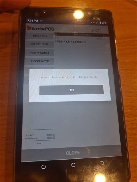 Error When Orders Are Sent To The Kitchen Through Android V5 V5