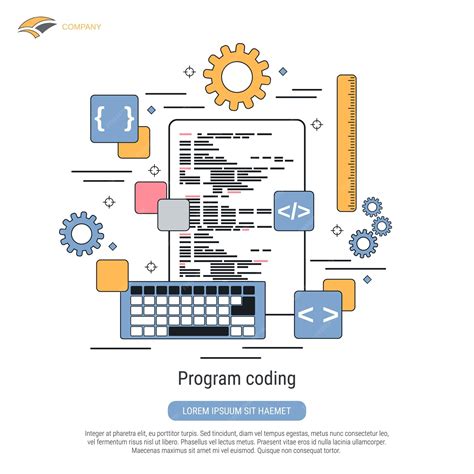 Premium Vector Program Coding Flat Contour Style Vector Concept