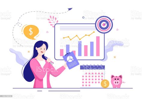 클리보드 계산기 및 캘린더 배경 벡터 일러스트레이션의 체크리스트에서 지출 금액을 관리하거나 계획하는 예산 재무 분석가 개념에 대한 스톡 벡터 아트 및 기타 이미지 Istock