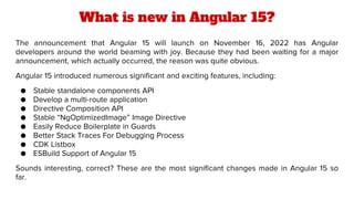 Whats New In Angular 15 Pptx