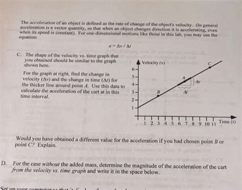 solved d the acceleration of an object is defined as the