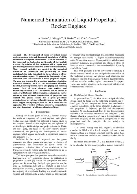 Pdf Numerical Simulation Of Liquid Propellant Rocket Engines
