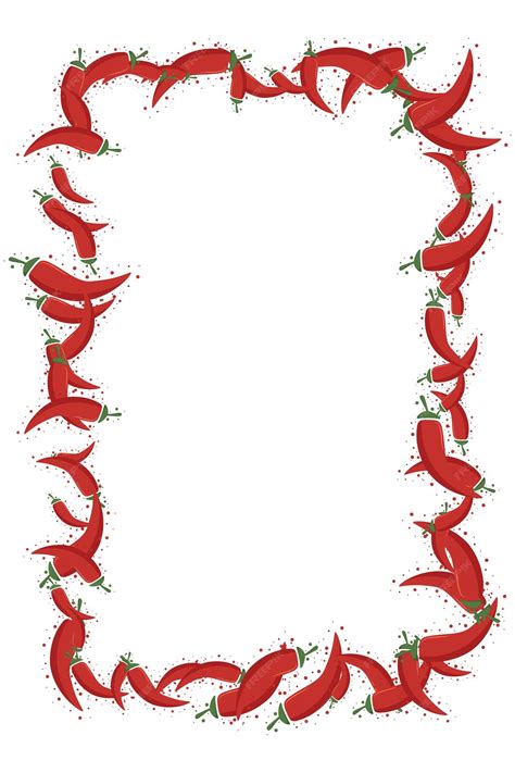 Premium Vector Hot Chili Red Pepper Border Frame Banner Vegetable