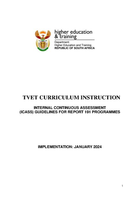2024 Report 191 Icass Guidelines 1 Tvet Curriculum Instruction