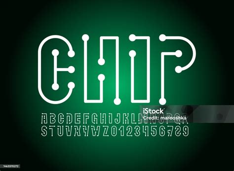 디지털 기술 글꼴 미래 테크노 알파벳 전기 회로 게임 공상 과학 및 과학 과목 엔지니어링 미래 스타일로 제작 컴퓨터 글자에 대한 스톡 벡터 아트 및 기타 이미지 Istock