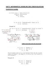 Mastering Linear Equations And Mathematical Modeling For Algebra Course Hero
